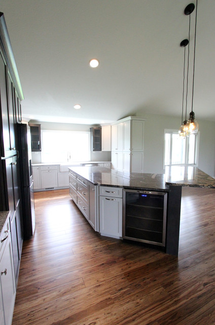 Black & White Waypoint LivingSpace Kitchen Cabinets with Farm House ...
