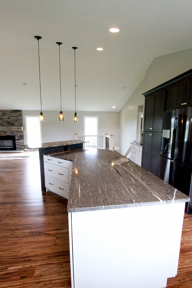 Black & White Waypoint LivingSpace Kitchen Cabinets with Farm House ...