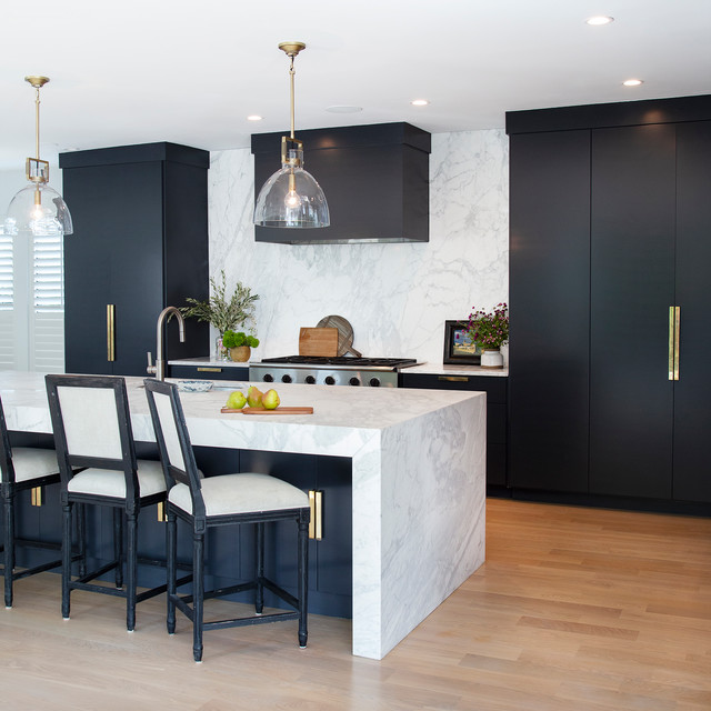Black Kitchen Cabinets in Contemporary Home - Contemporary - Kitchen ...