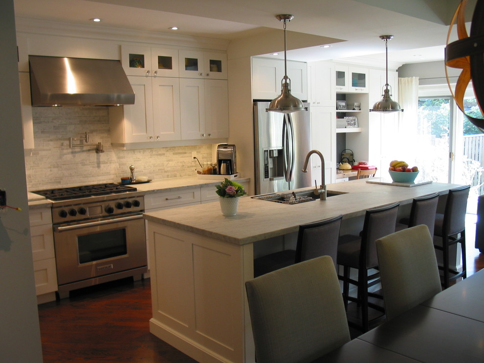 Bloor West Village Kitchen with structural wall down - Traditional ...