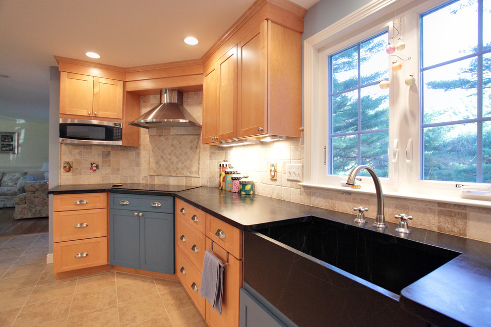 Blue Accent Kitchen - Contemporary - Kitchen - Boston - by Masters ...