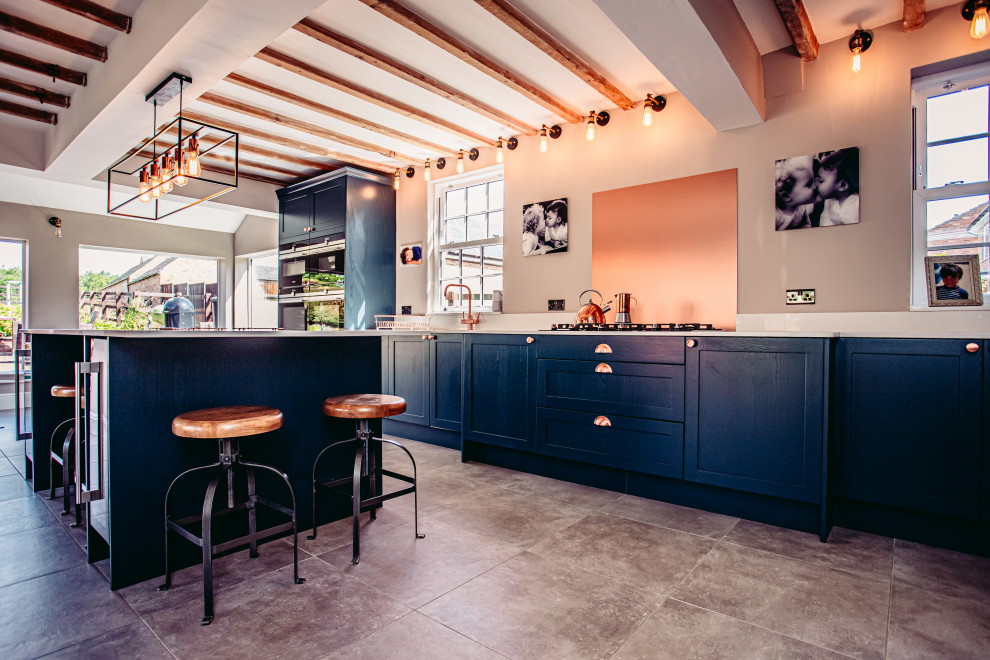 Blue & Copper Shaker Style Kitchen - Eclectic - Kitchen - Other - by ...