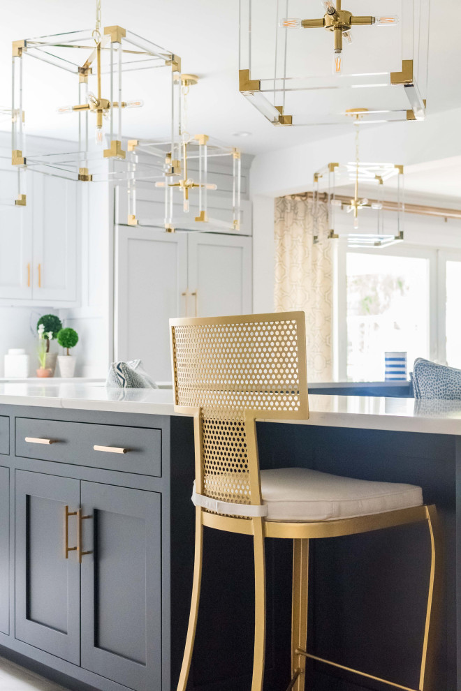 Blue and Gold Interior Renovation - Contemporary - Kitchen - New York ...