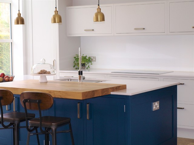 Blue and White Kitchen - Traditional - Kitchen - Surrey - by Farnham ...