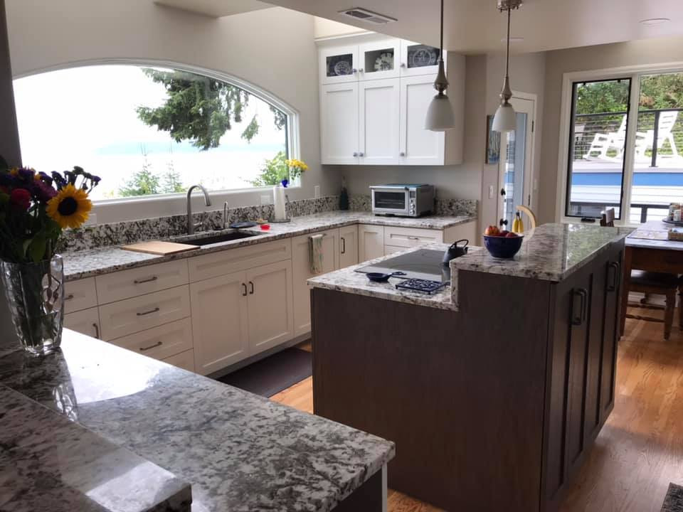 "Blue Flower" Granite Countertops - Transitional - Kitchen - Seattle ...