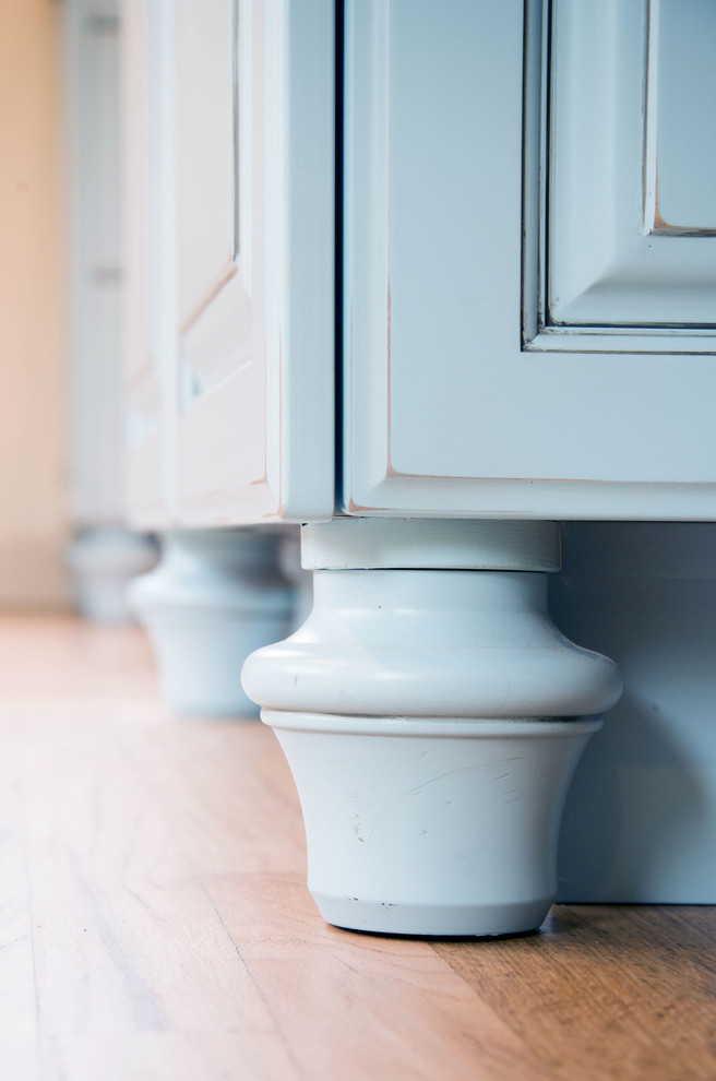 Blue Kitchen Island Feet with Distressed Finish - Contemporary ...