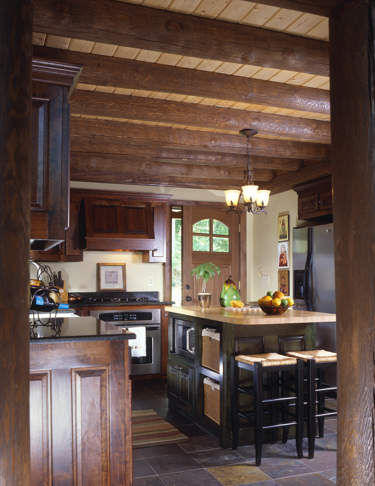 Blue Ridge Mountain Log Cabin - Rustic - Kitchen - Charlotte - by ...