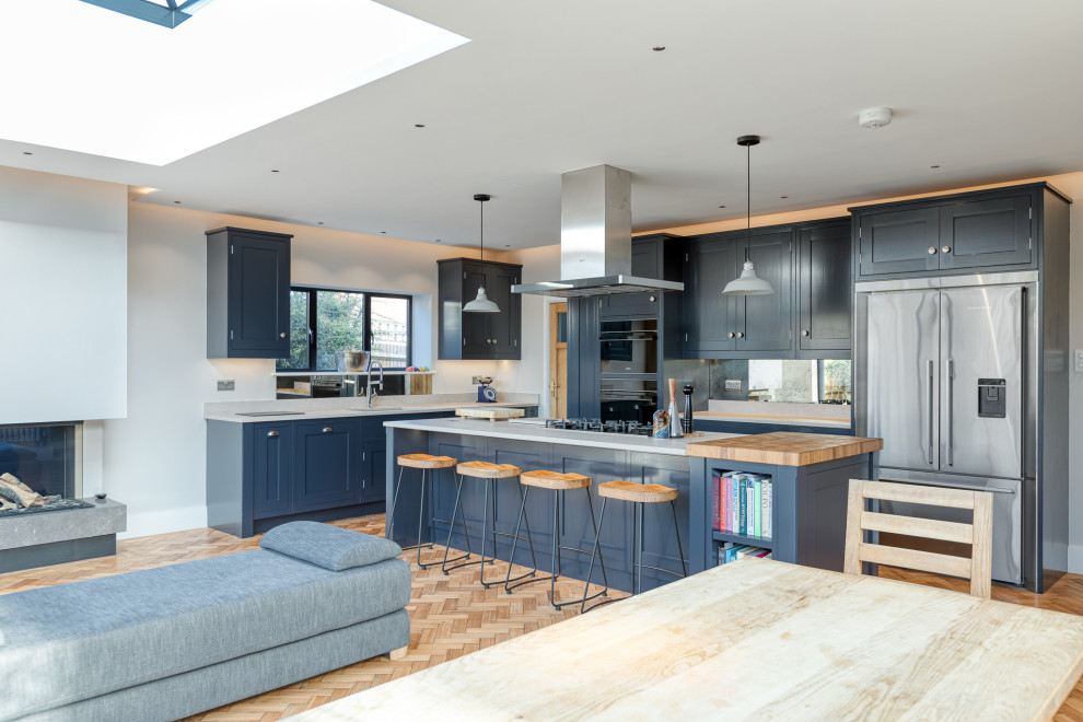 Blue Shaker Kitchen in Baldock - Contemporary - Kitchen - Hertfordshire ...