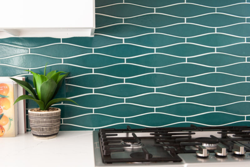 Blue Wave Tile Backsplash for Eclectic Kitchen - Eclectic - Kitchen ...