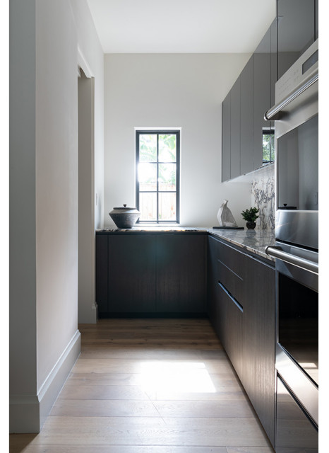 Bold and Monochromatic Kitchen in Houston - Modern - Kitchen - Orange ...