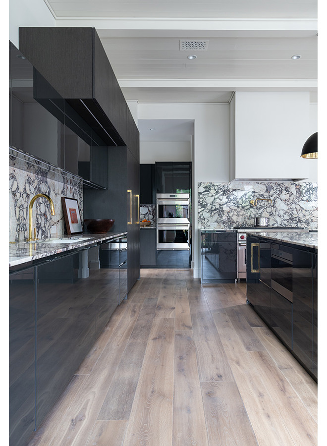 Bold and Monochromatic Kitchen in Houston - Modern - Kitchen - Orange ...