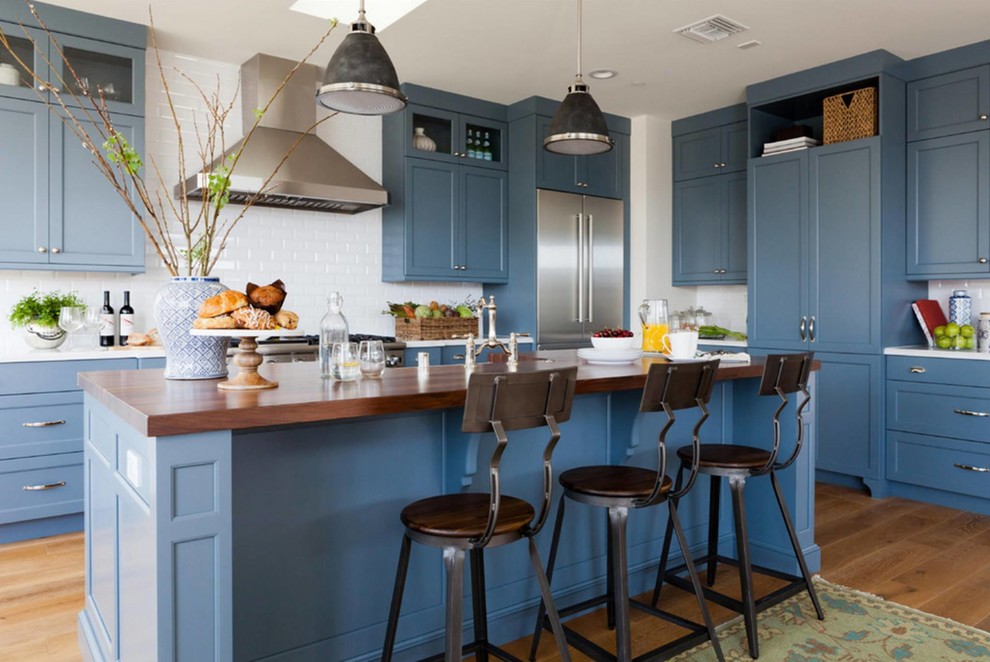 Bold Blue Kitchen - Modern - Kitchen - Houston - by K&N Appliance ...