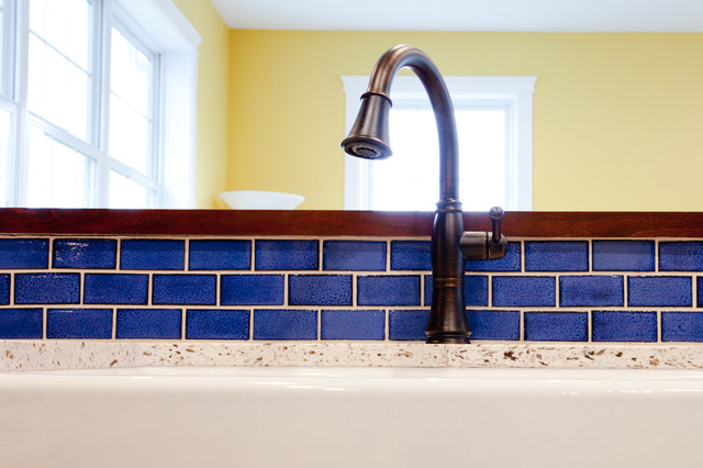 Bold Blue Subway Tile Kitchen - Traditional - Kitchen - Minneapolis ...
