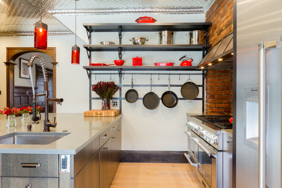 Bold Steel Kitchen - Industrial - Kitchen - Other - by Lauren Levant ...