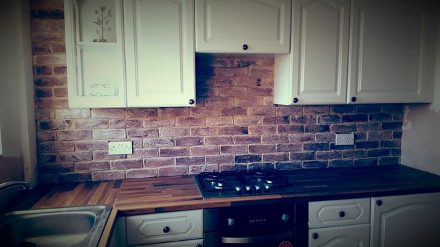 Brick Slips Used For A Kitchen Splashback - Rustic - Kitchen ...