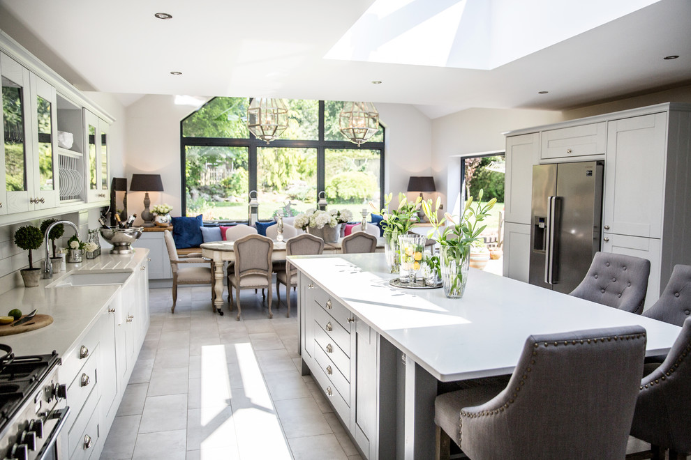 Bright, Open-plan Kitchen & Dining Room - Contemporary - Kitchen ...