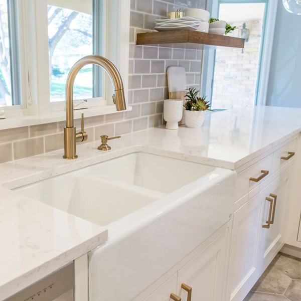 Brushed Gold Finishes - Farmhouse - Kitchen - Minneapolis - by Cambria ...