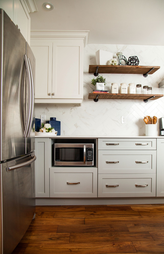 Built-In Microwave Cabinet - Transitional - Kitchen - Toronto - by ...