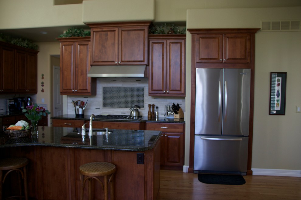Built In Standard Depth Fridge - Transitional - Kitchen - Denver - by ...