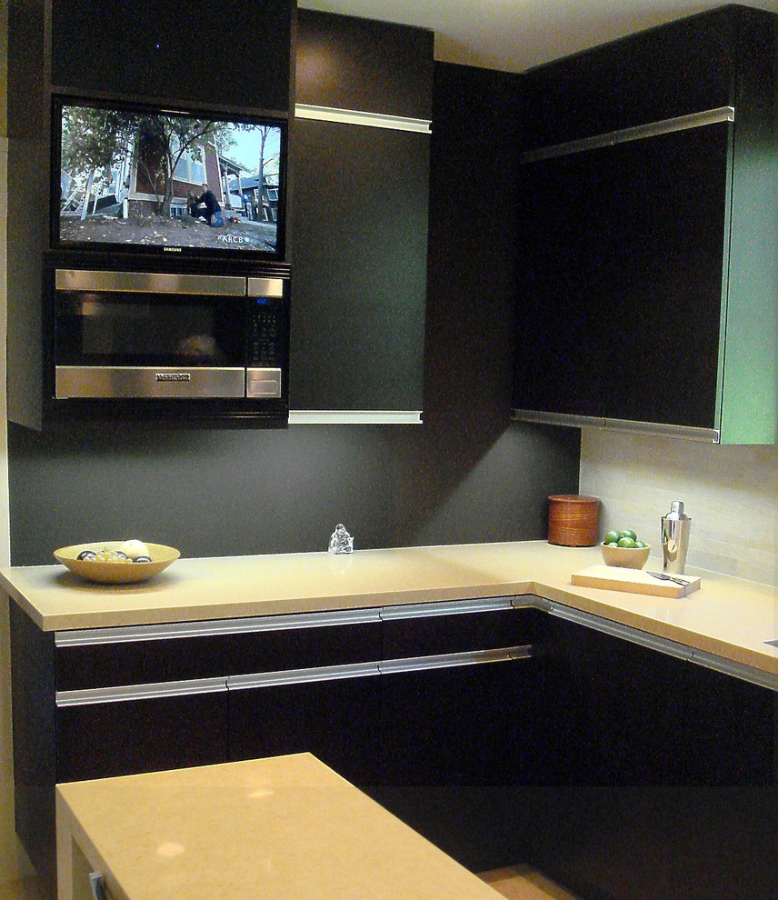 Built-In TV and Microwave Unit - Modern - Kitchen - San Francisco - by ...