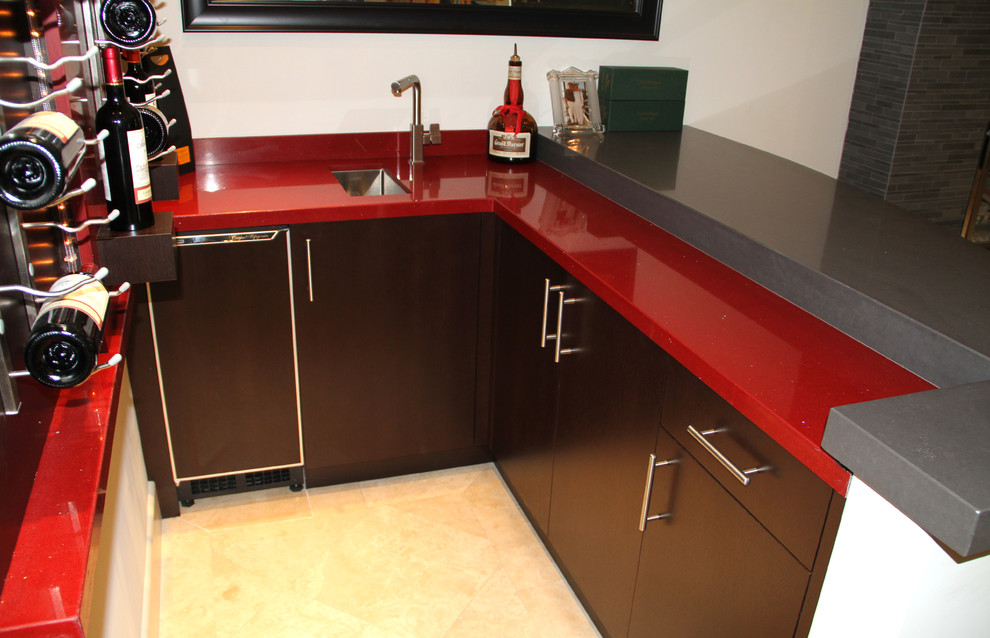 Calabasas Bar and Entertainment Cabinetry - Contemporary - Kitchen ...