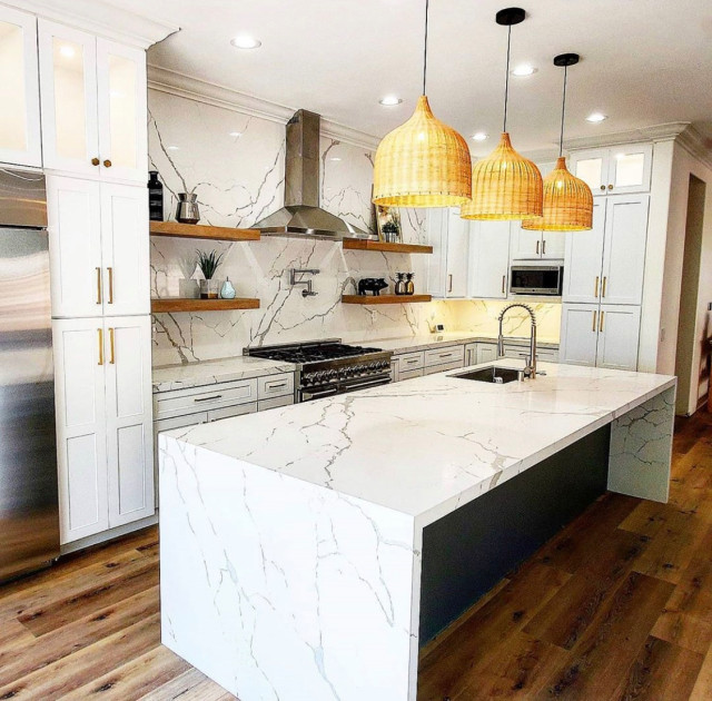 Calacatta Capri Quartz - Contemporary - Kitchen - Los Angeles - by ...