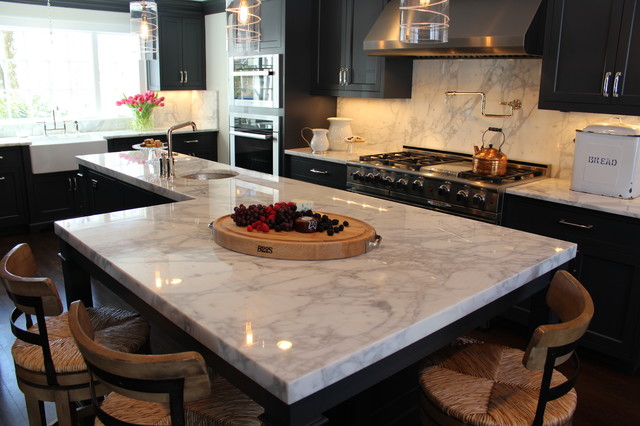 Calacatta Classico Kitchen and Buffet - Transitional - Kitchen - New ...