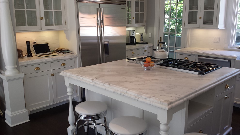 Calacatta Gold Marble Kitchen Countertop - Farmhouse - Kitchen - New ...