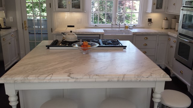 Calacatta Gold Marble Kitchen Countertop - Country - Kitchen - New York ...