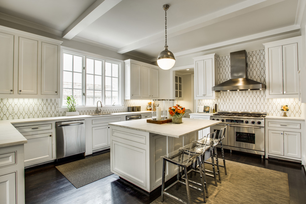 Calacatta Rhino Marble Kitchen - Transitional - Kitchen - Dallas - by ...