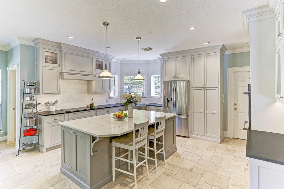 Calm & Collected Beaded Inset Kitchen - Transitional - Kitchen ...