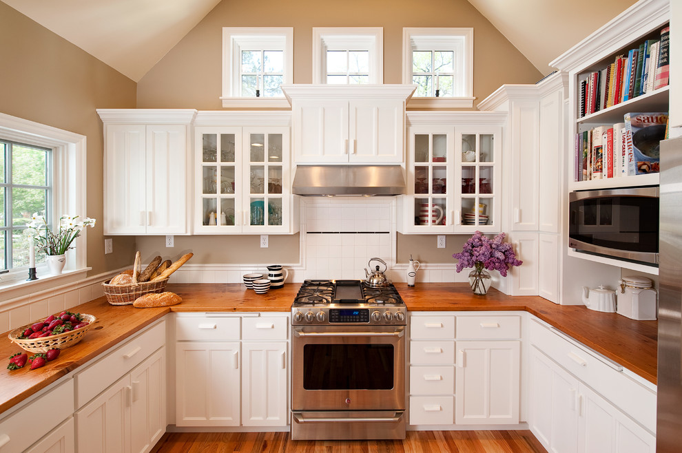 Cape Cod White Kitchen with Pine Countertops, Corvallis, Oregon ...