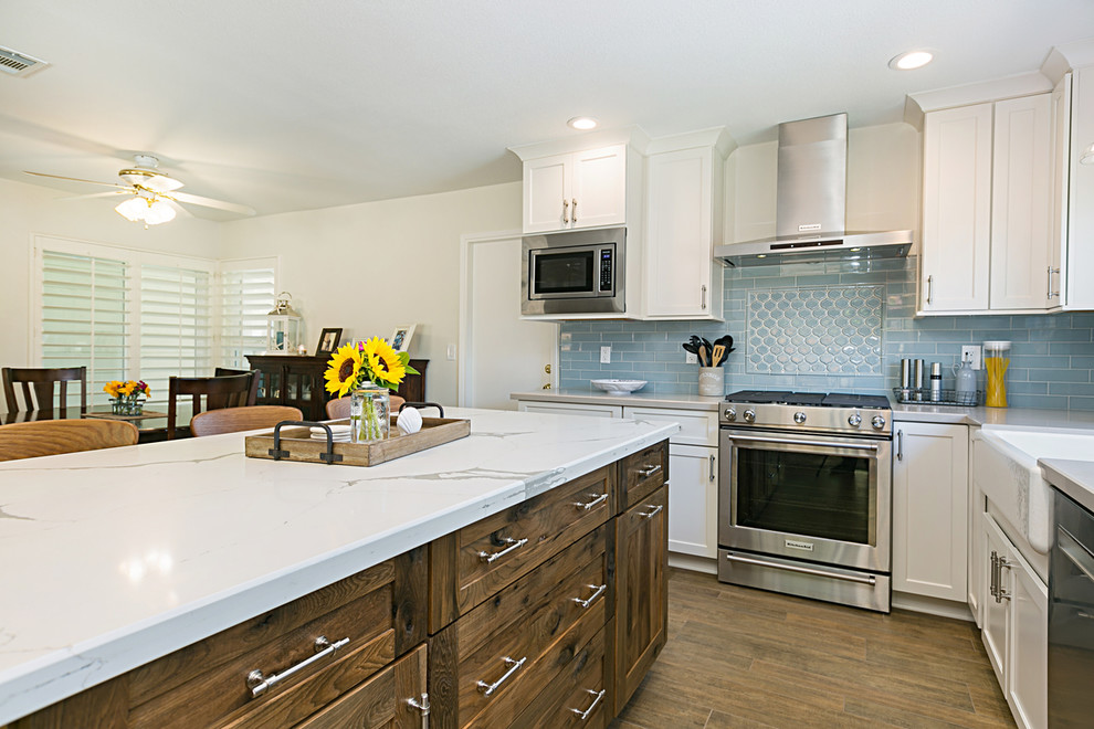 Coastal Two-Toned Kitchen Renovation with Della Terra Quartz ...