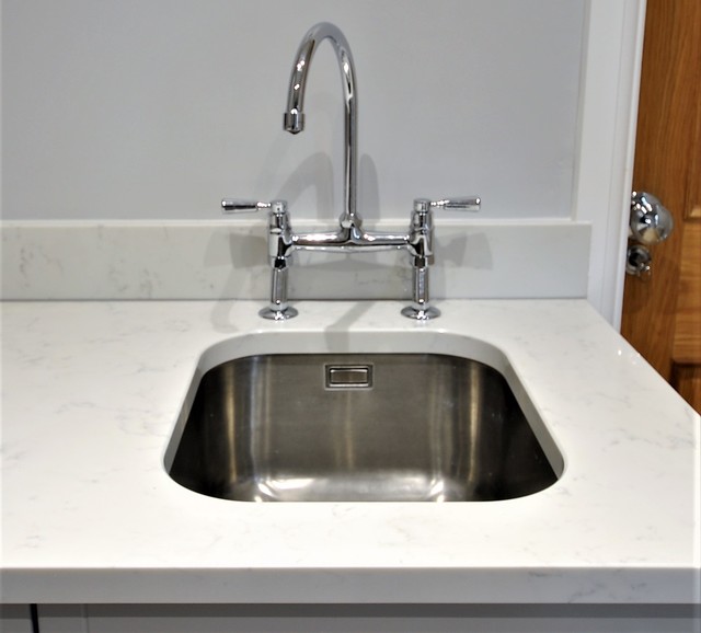 Carrara Jade Quartz Worktops Installed In Essex - Modern - Kitchen ...