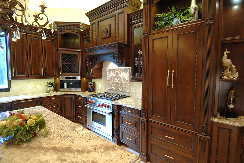 Carved Wood Highly Detailed Traditional Ornate Kitchen - Traditional ...