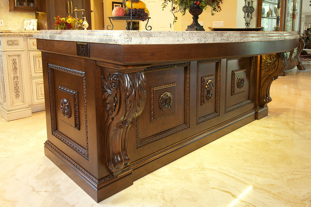 Carved Wood Highly Detailed Traditional Ornate Kitchen - Traditional ...