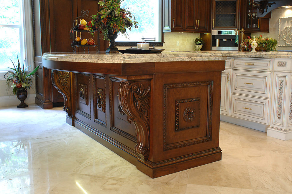 Carved Wood Highly Detailed Traditional Ornate Kitchen - Traditional ...