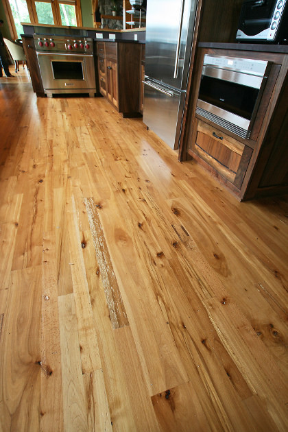 Cayuga Lake Cottage Kitchen Reclaimed Beech Floor - Modern - Kitchen ...
