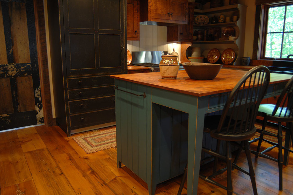 Central Kentucky Log Cabin Primitive Kitchen - Eclectic - Kitchen ...