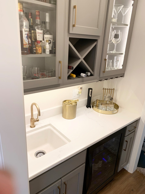 Charcoal Blue + Gray Painted Kitchen With Butler’s Pantry Bar ...