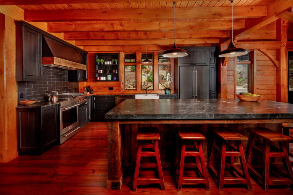 Charming Rustic Industrial Cottage Kitchen - Rustic - Kitchen - Other ...