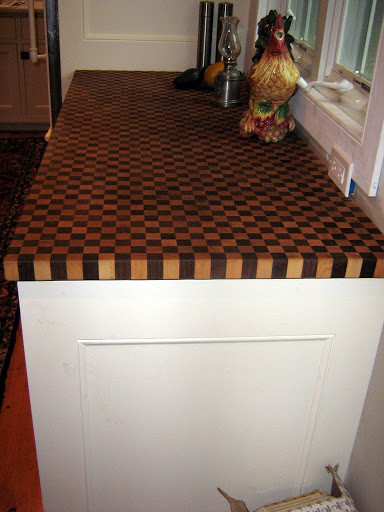 Checkerboard butcher block counter - Traditional - Kitchen - New York ...