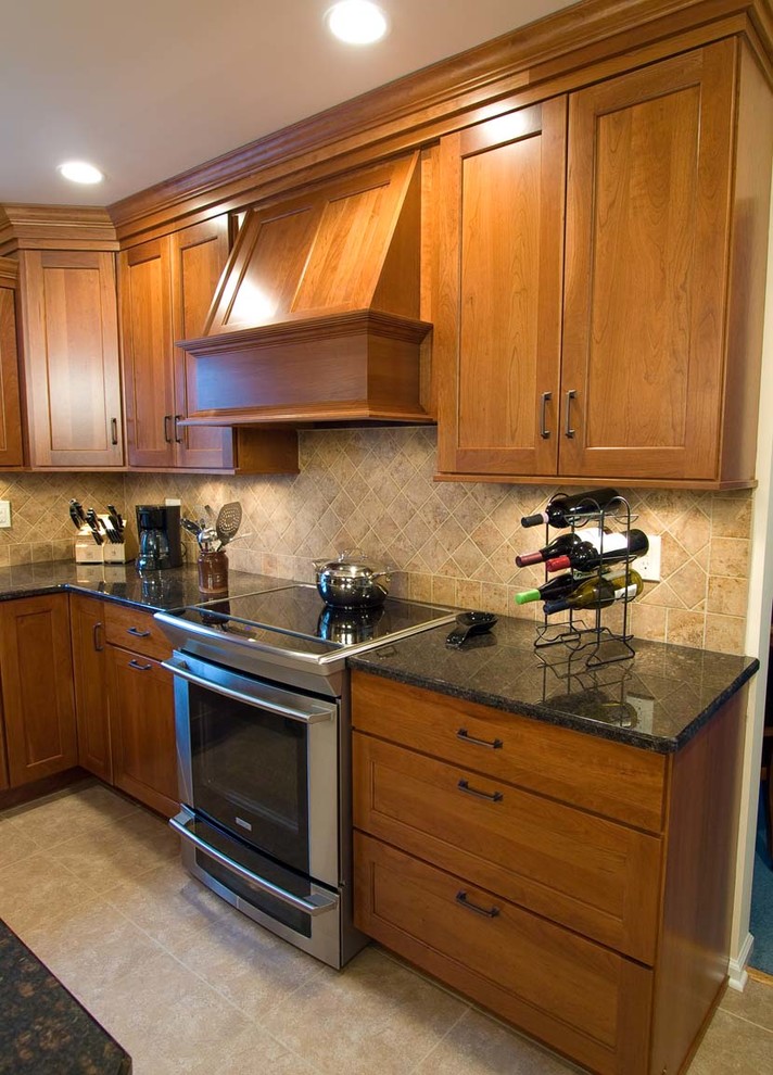 Cherry Kitchen Lends Beauty to Yardley Home - Traditional - Kitchen ...