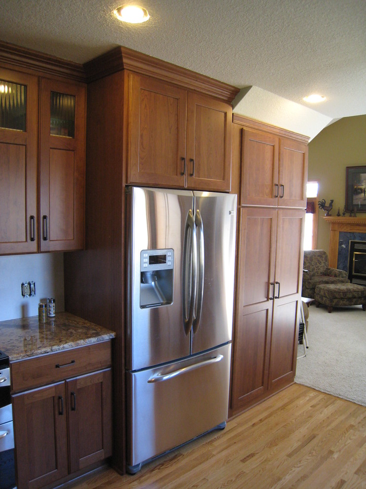 CHERRY Refrigerator Enclosure to the ceiling - Traditional - Kitchen ...