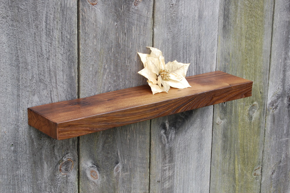 Chestnut Floating Shelf Cut from Barn Beam - Rustic - Kitchen - DC ...