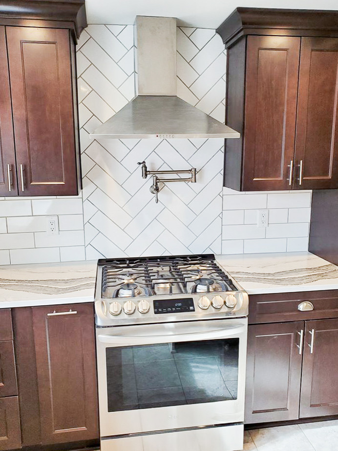 Chevron Backsplash over Range - Modern - Kitchen - Other - by Nathan ...