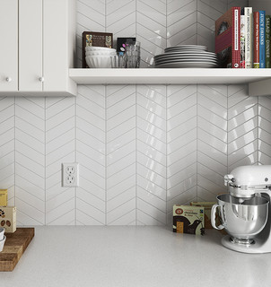 Chevron Wall tiles - Contemporary - Kitchen - Chicago - by Home Carpet ...