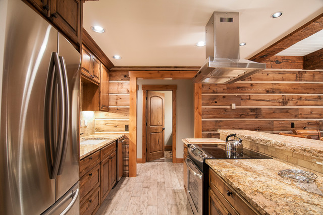 Chink Plank Reclaimed Walls - Rustic - Kitchen - Denver - by Somrak ...