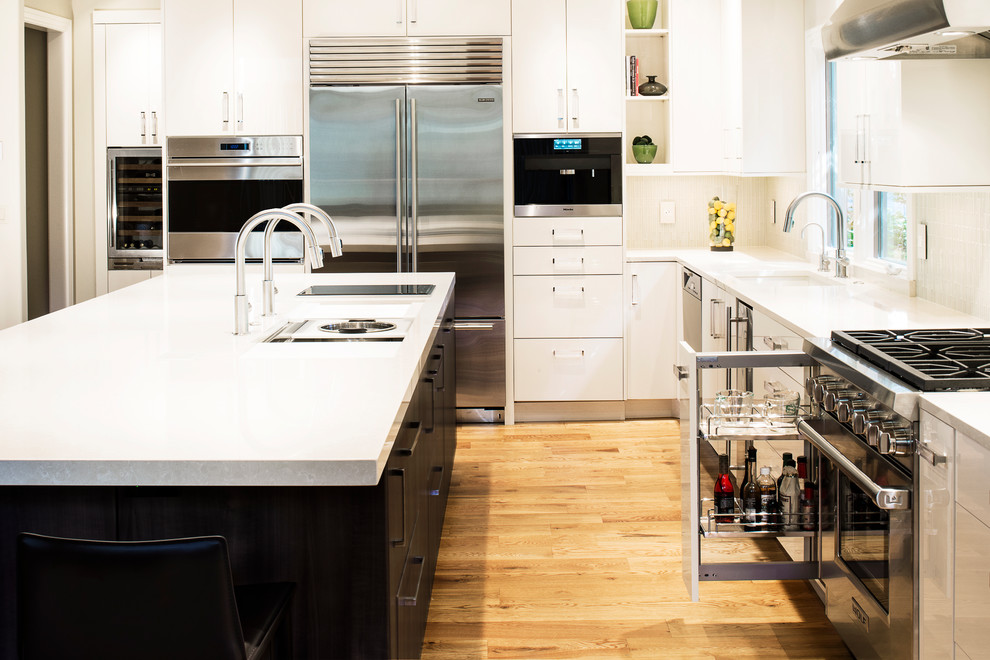 Chrome & Cream - Transitional - Kitchen - Other - by Kitchen Ideas, LLC ...
