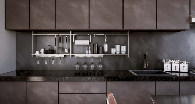 Chrome Backsplash Rail - Kitchen - New York - by GKC Kitchen Hacks by ...